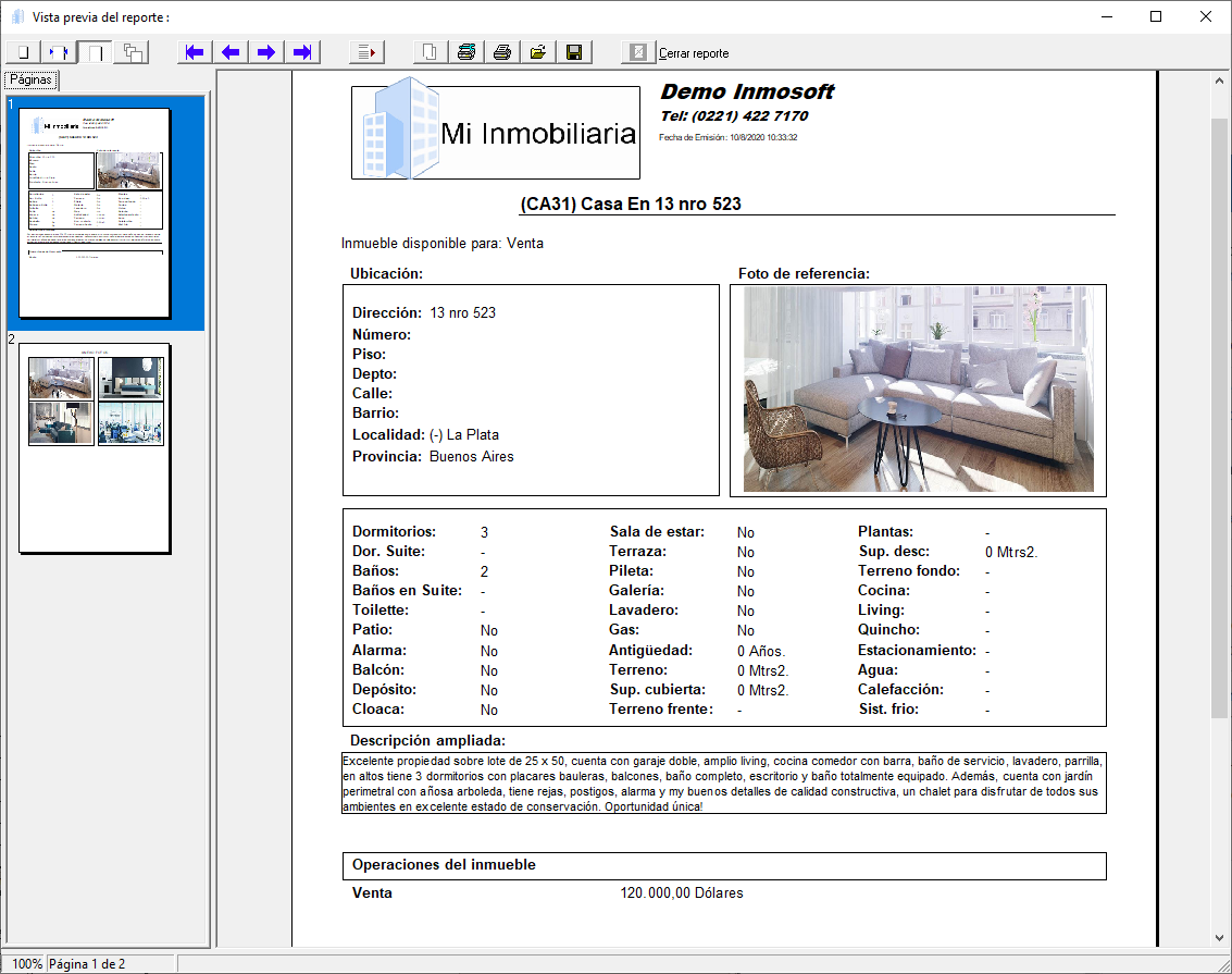 ¿ Cómo imprimir o descargar la ficha de un inmueble ? – Inmosoft