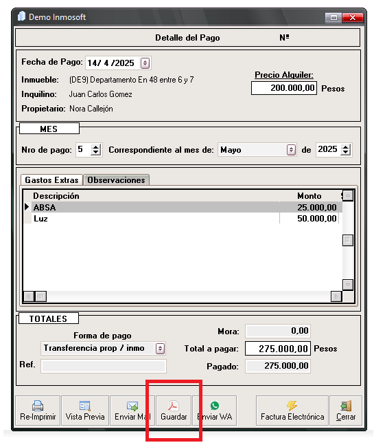 ¿ Cómo imprimir un recibo generado en PDF ? – Inmosoft